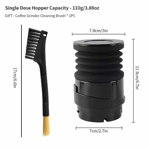 CAFEMASY Single Dose Hopper with Silicone Bellow and Aluminum Lid 2 in ...